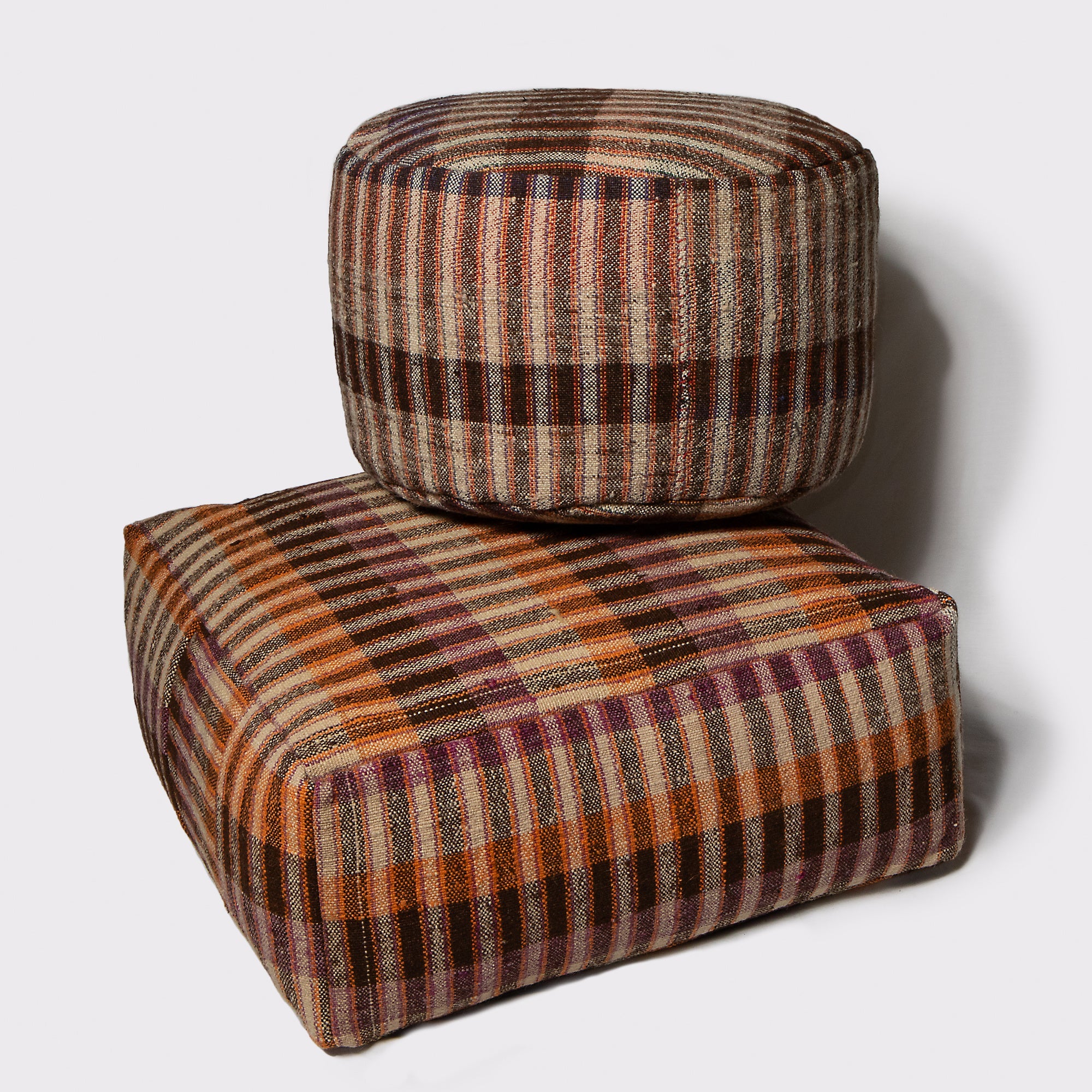 Vintage Cereal Sack Round Pouf #14 – FIELD + SUPPLY